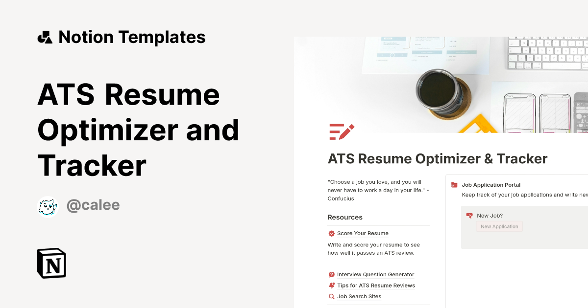 ATS Resume Optimizer and Tracker Template | Notion Marketplace