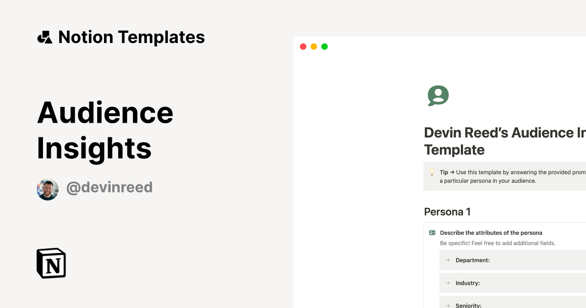 Audience Insights Template | Notion Marketplace