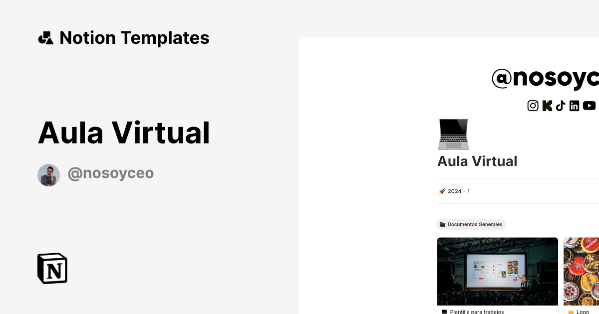 Aula Virtual Template by Josecarlos de Lima | Notion Marketplace