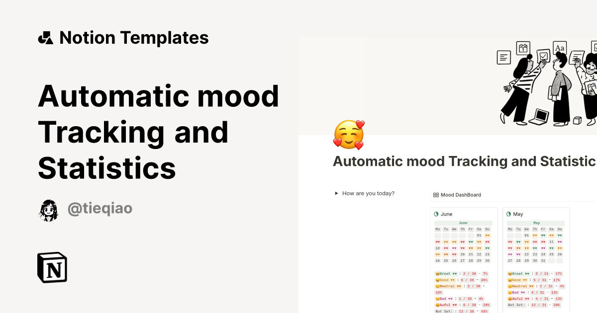 Automatic mood Tracking and Statistics Template | Notion Marketplace
