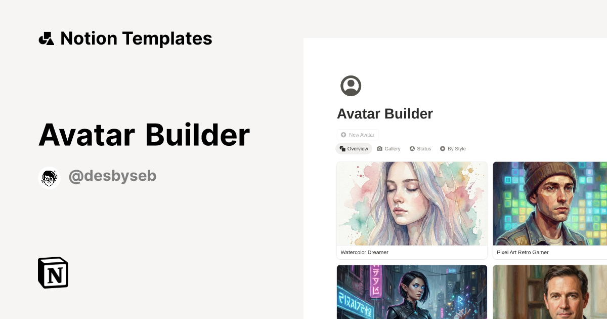 Avatar Builder Template | Notion Marketplace