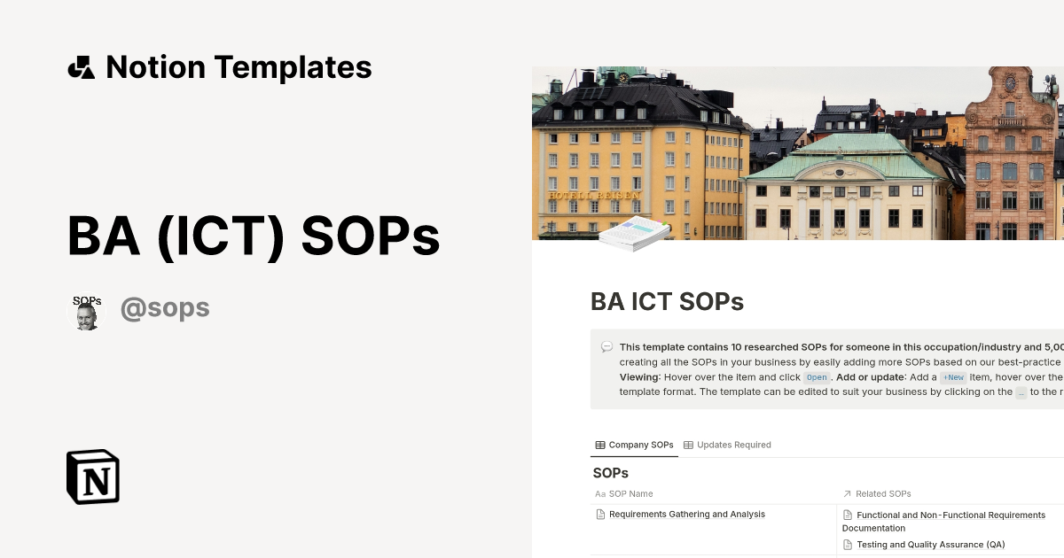 BA (ICT) SOPs Template | Notion Marketplace