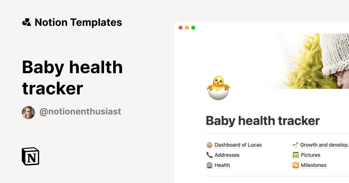 Baby health tracker Template by David | Notion Marketplace