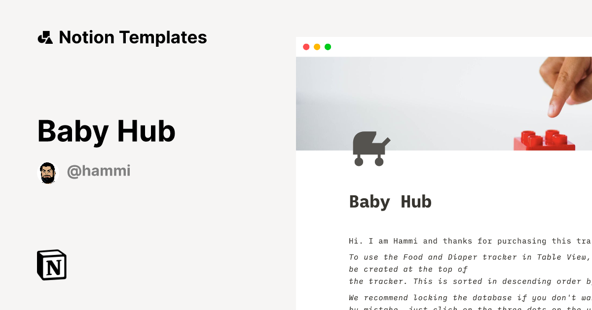 Baby Hub Template by Hammi | Notion Marketplace