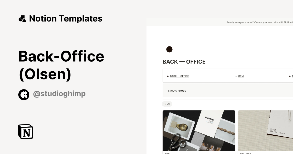 Back-Office (Olsen) Template | Notion Marketplace