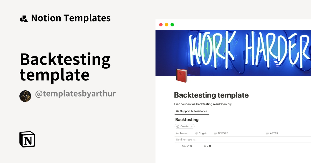 Backtesting template Template by Arthur_DG | Notion Marketplace
