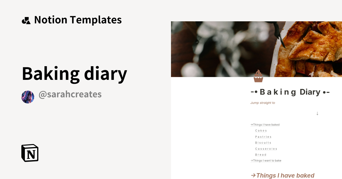 Baking diary Template | Notion Marketplace