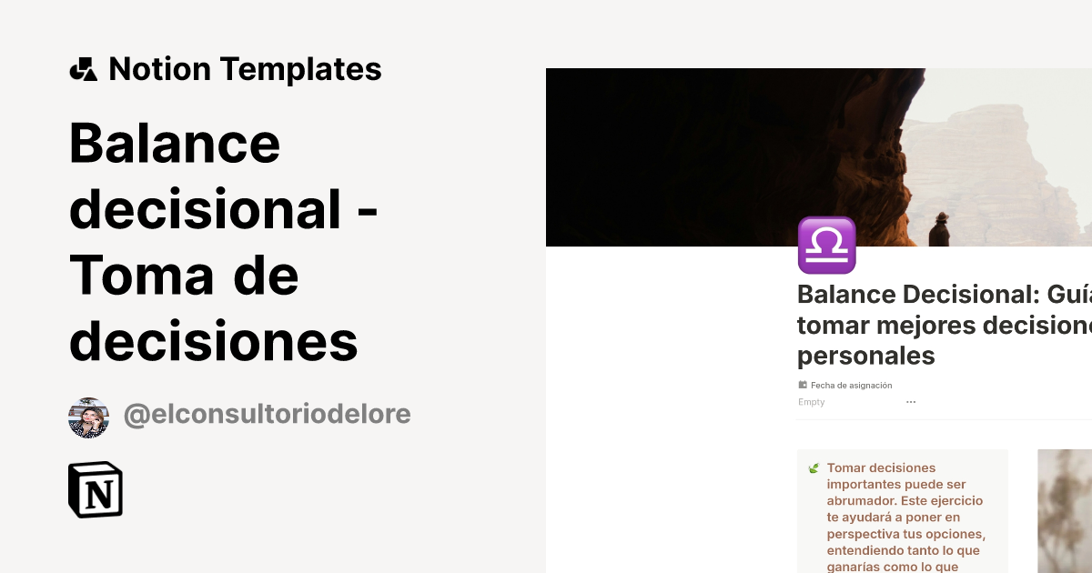 Balance decisional - Toma de decisiones Template by Psicóloga Lorena ...