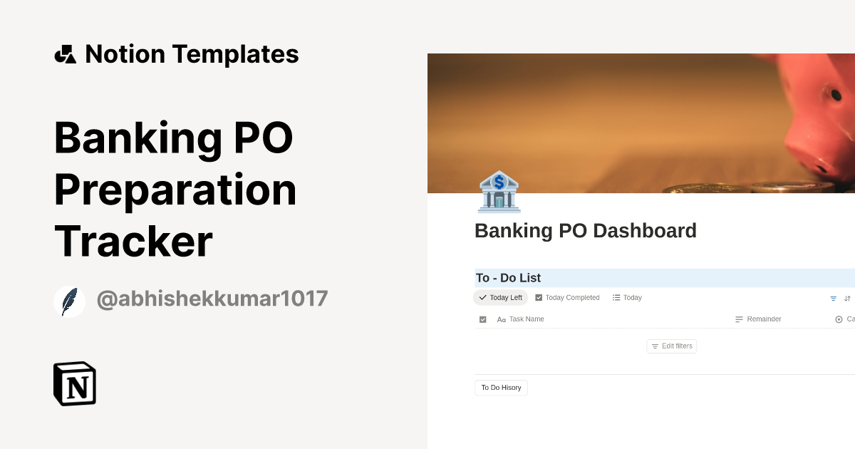 Banking PO Preparation Tracker Template | Notion Marketplace