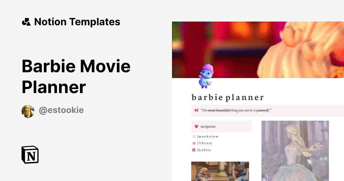 Barbie Movie Planner Template by estookie | Notion Marketplace