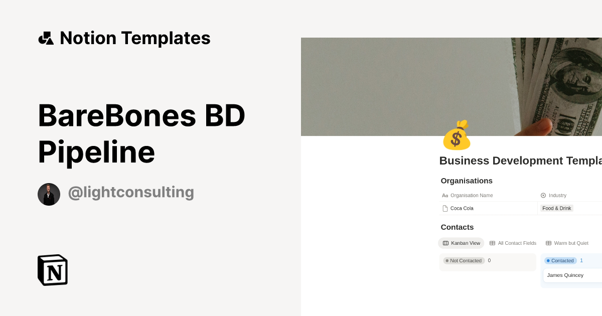 BareBones BD Pipeline Template by Light Consulting | Notion Marketplace
