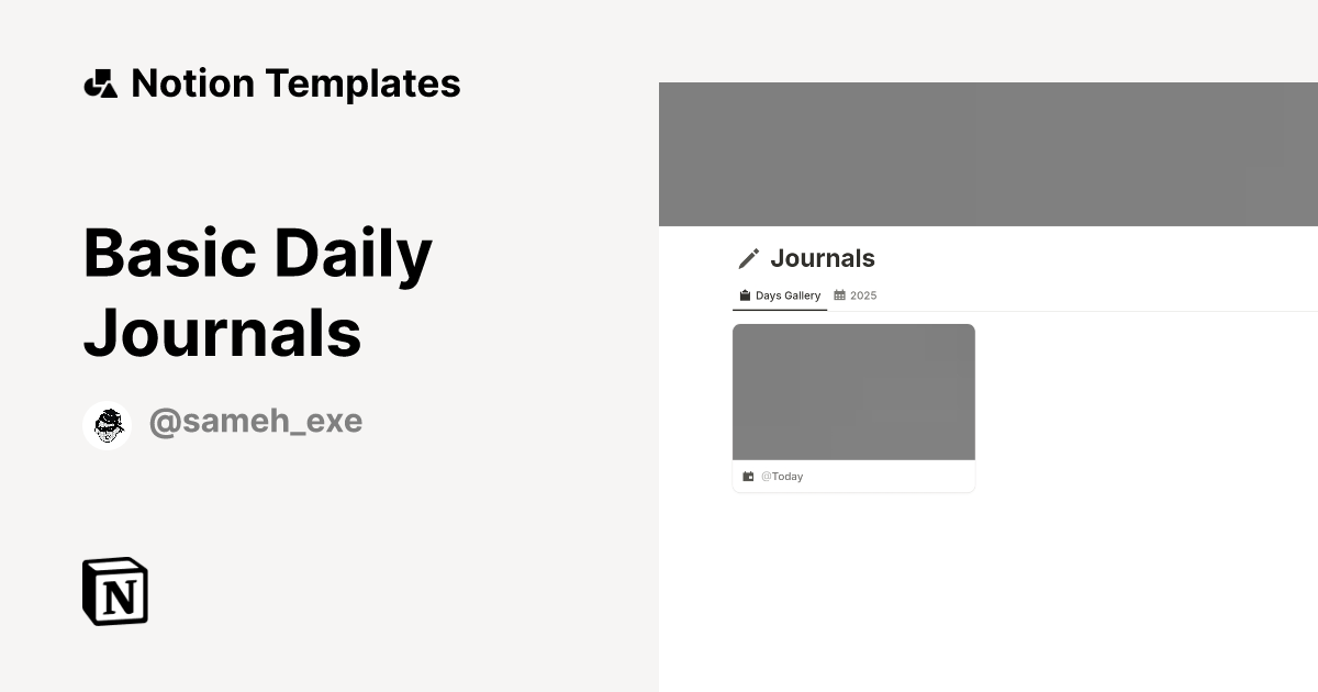 Basic Daily Journals Template | Notion Marketplace