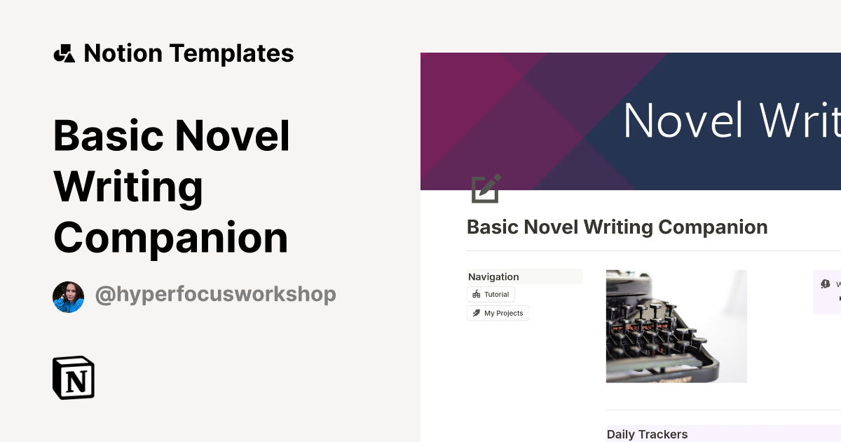 Basic Novel Writing Companion Template by HyperFocus Workshop | Notion ...