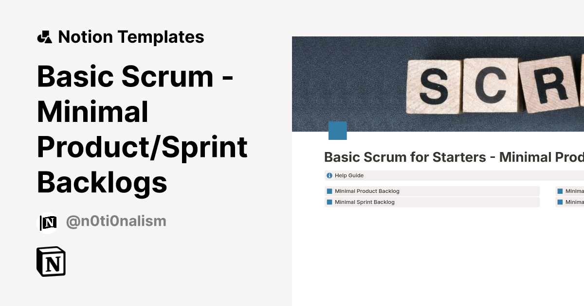 Basic Scrum - Minimal Product/Sprint Backlogs Template by N0TI0NALISM ...