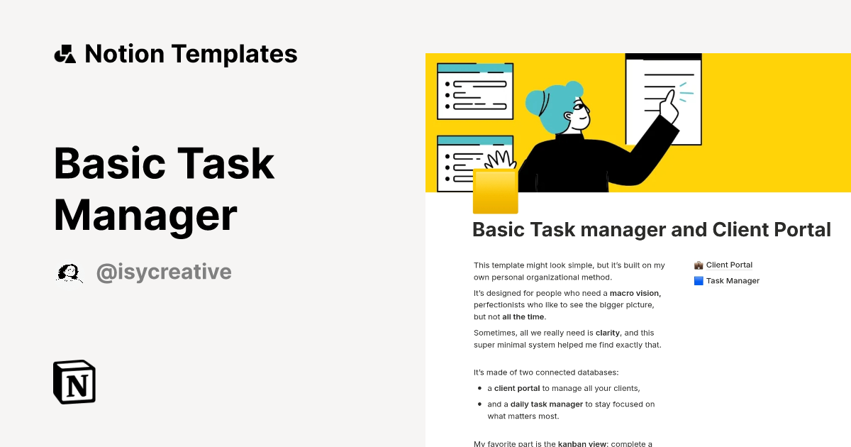 Basic Task Manager Template | Notion Marketplace
