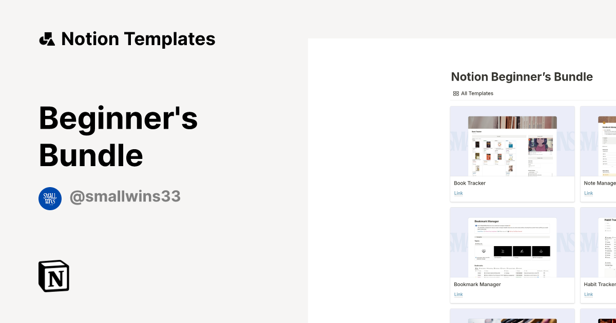 Beginner's Bundle Template | Notion Marketplace