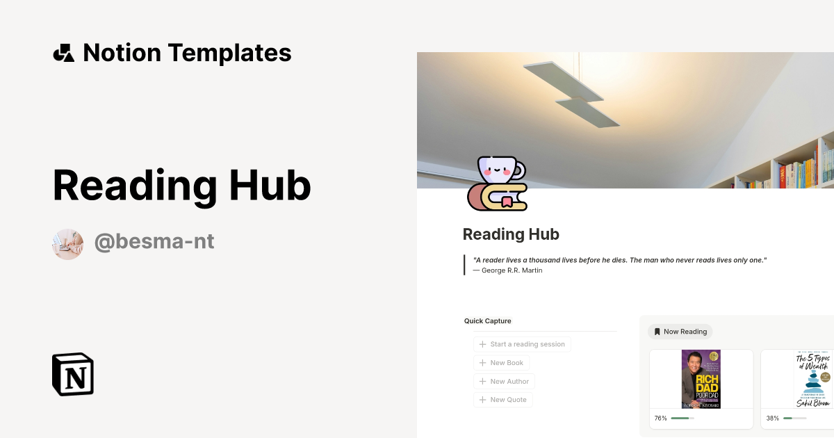 Reading Hub Template | Notion Marketplace
