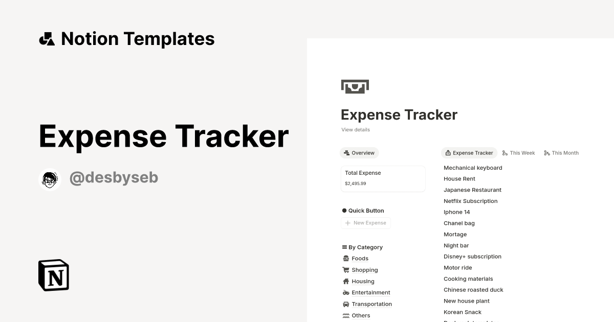 Expense Tracker Template | Notion Marketplace