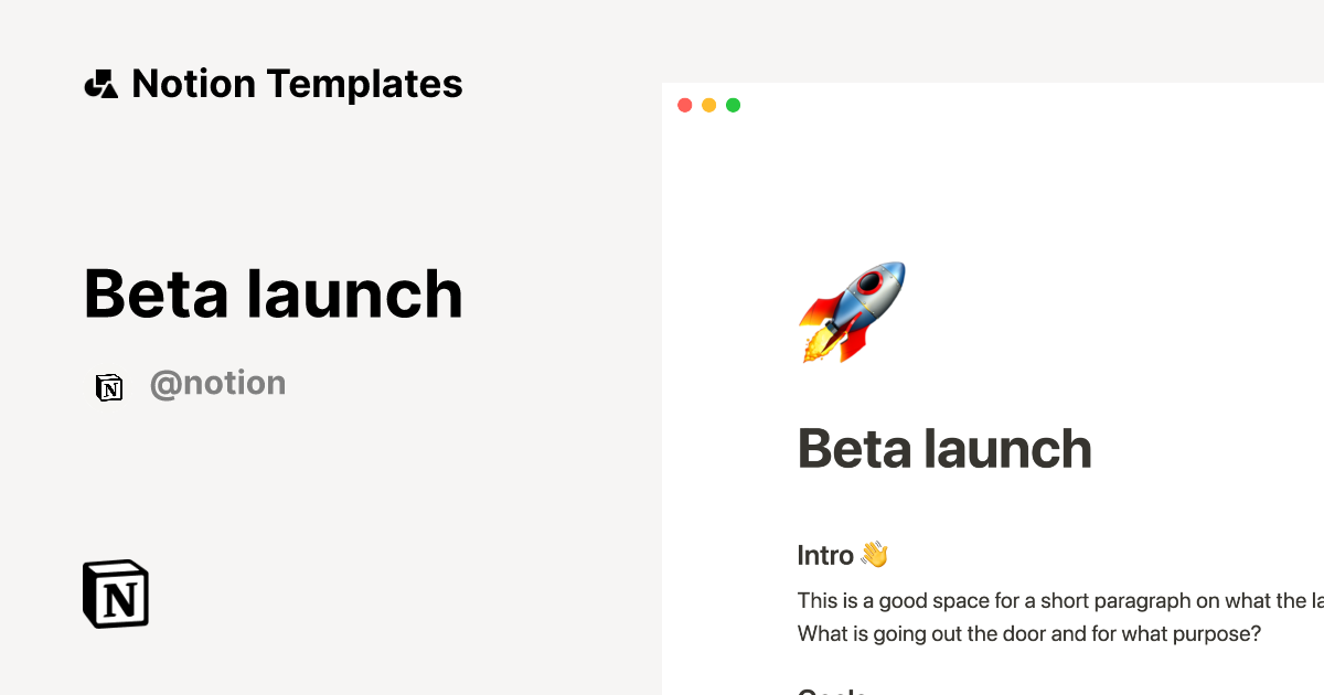 Beta launch 2025 Template | Notion Marketplace