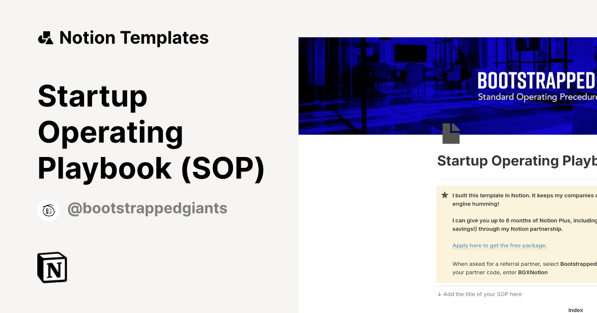 Startup Operating Playbook (SOP) Template | Notion Marketplace