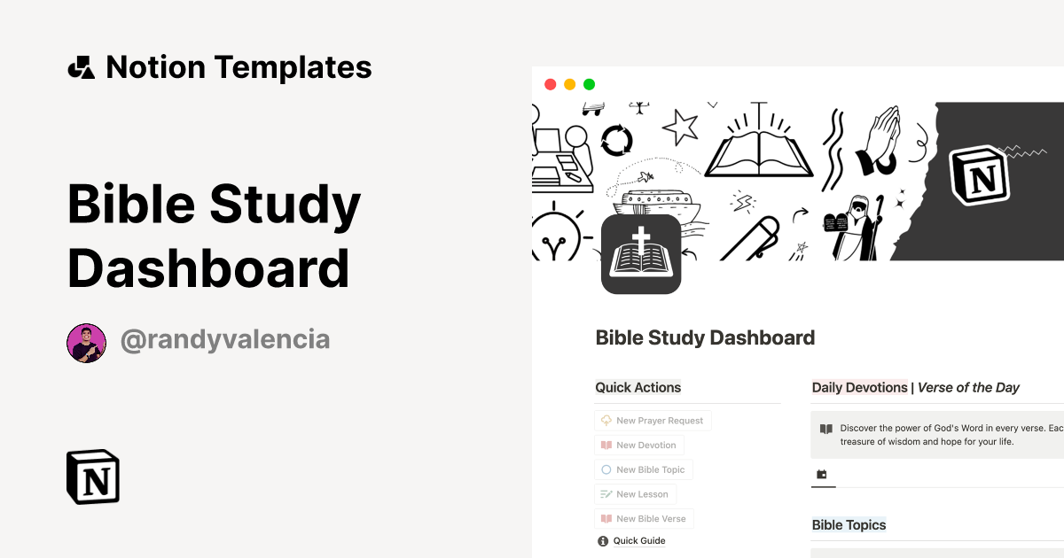 Bible Study Dashboard Template | Notion Marketplace