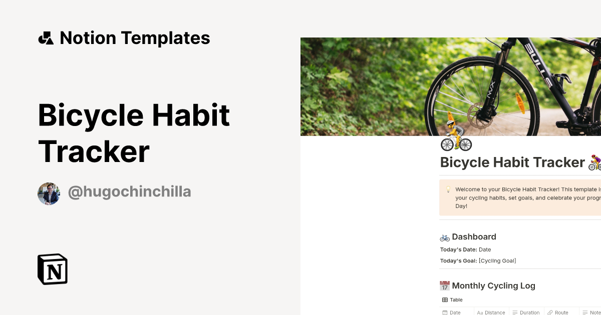 Bicycle Habit Tracker Template | Notion Marketplace