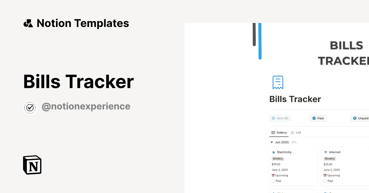 Bills Tracker Template | Notion Marketplace