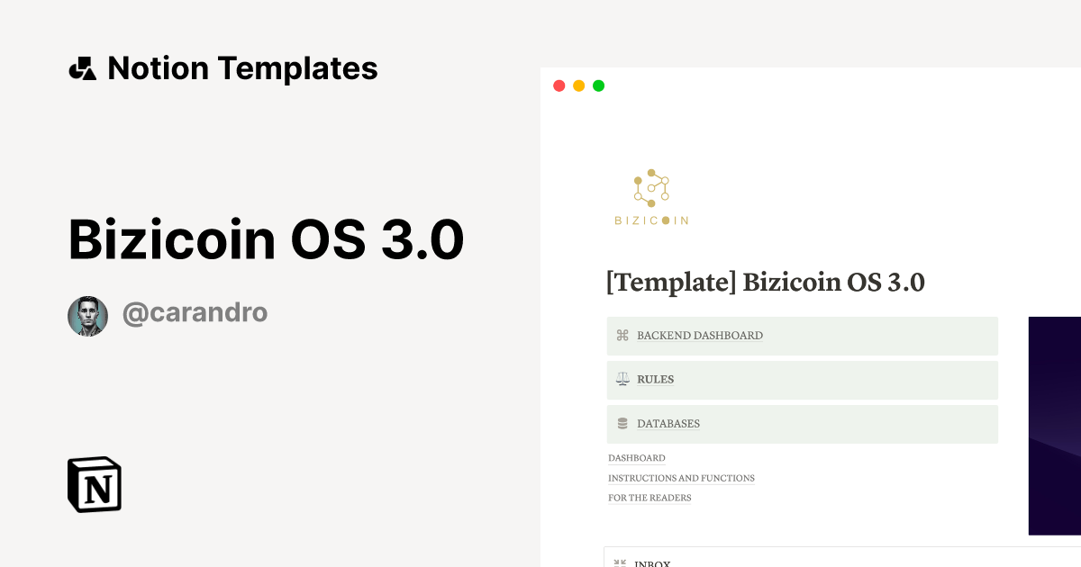 Bizicoin OS 3.0 Template | Notion Marketplace
