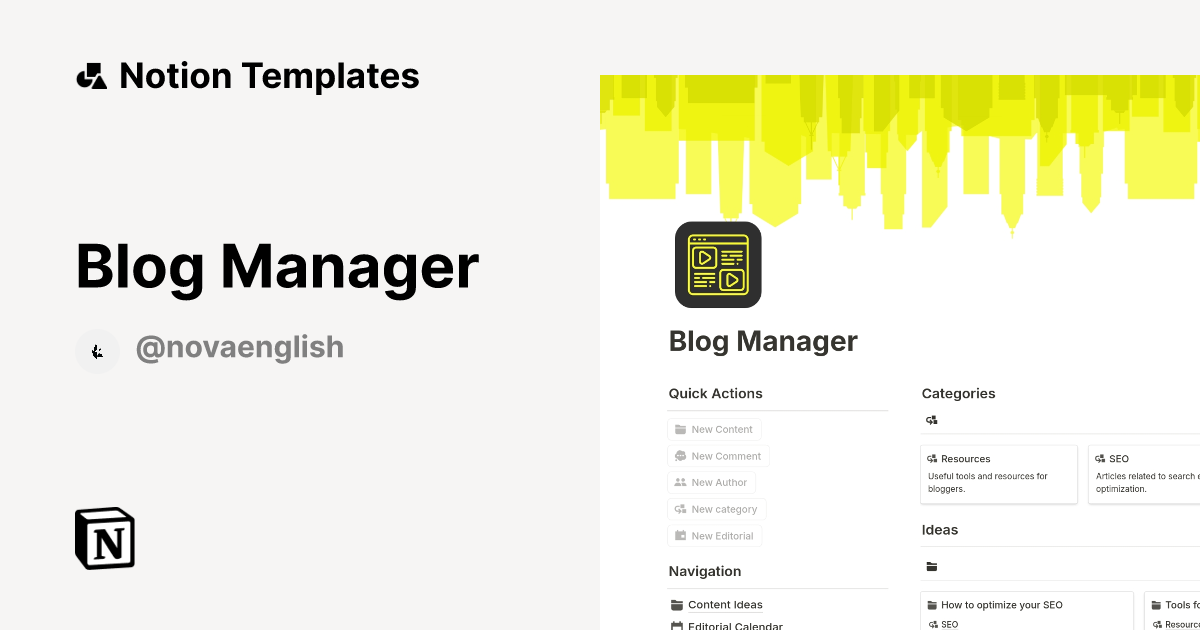 Blog Manager Template | Notion Marketplace