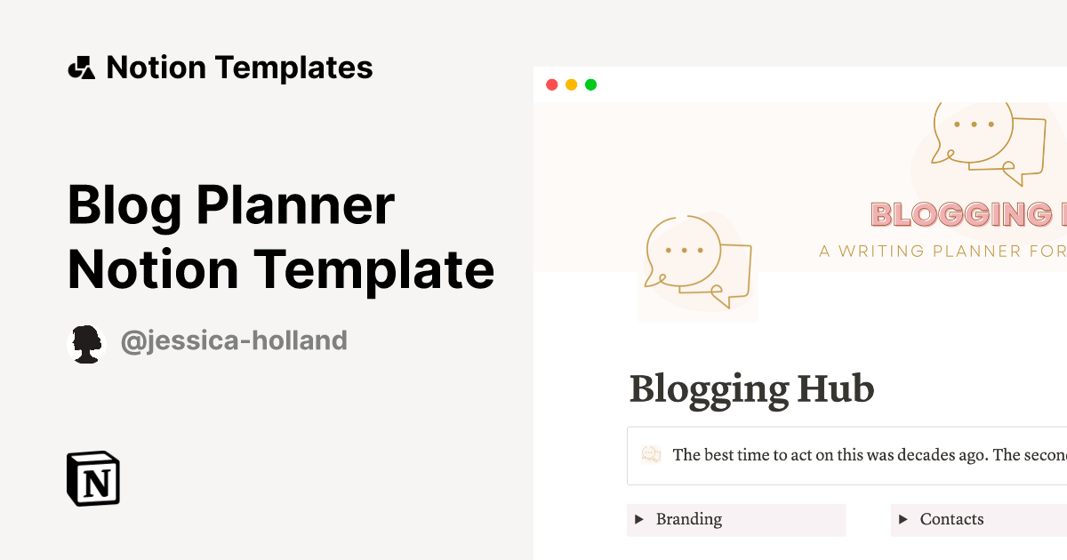 Blog Planner Notion Template Template | Notion Marketplace
