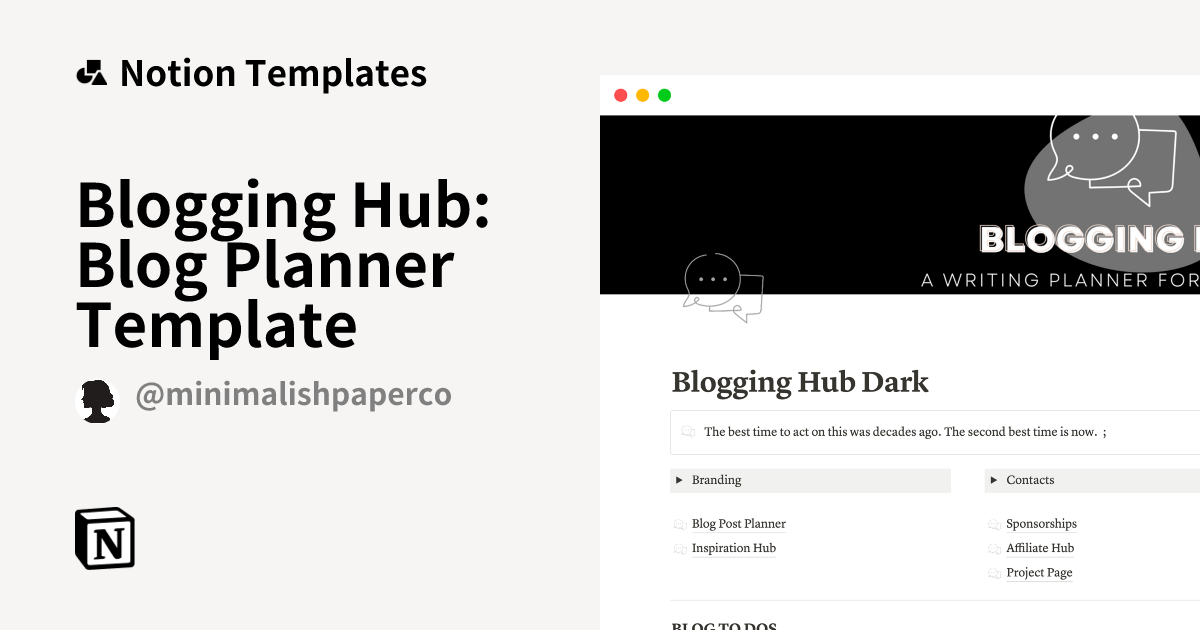 Blogging Hub: Blog Planner Template Template by Jessica Holland at ...