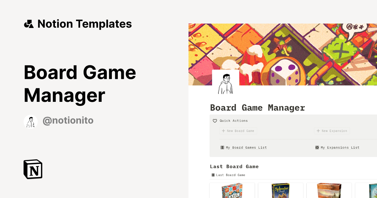 Board Game Manager Template | Notion Marketplace