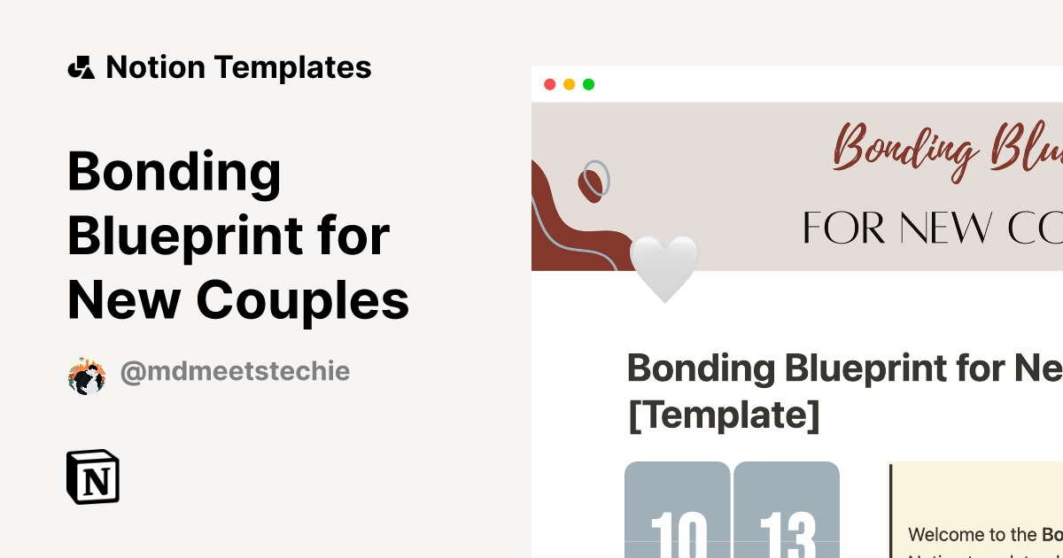 Bonding Blueprint for New Couples Template | Notion Marketplace