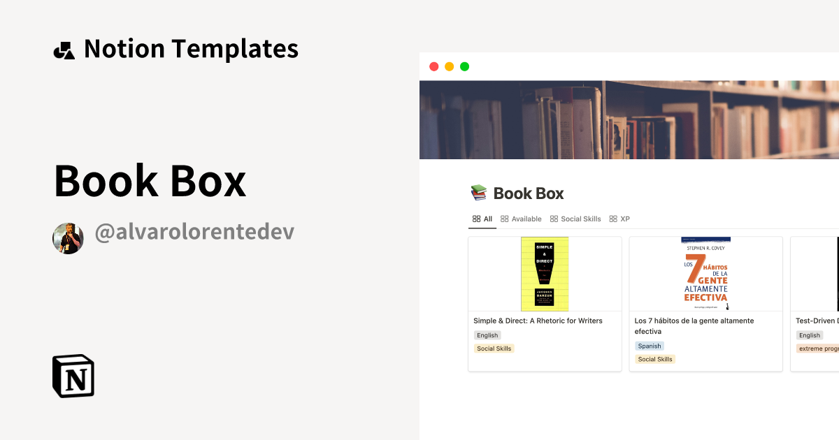 Book Box Template by Alvaro | Notion Marketplace
