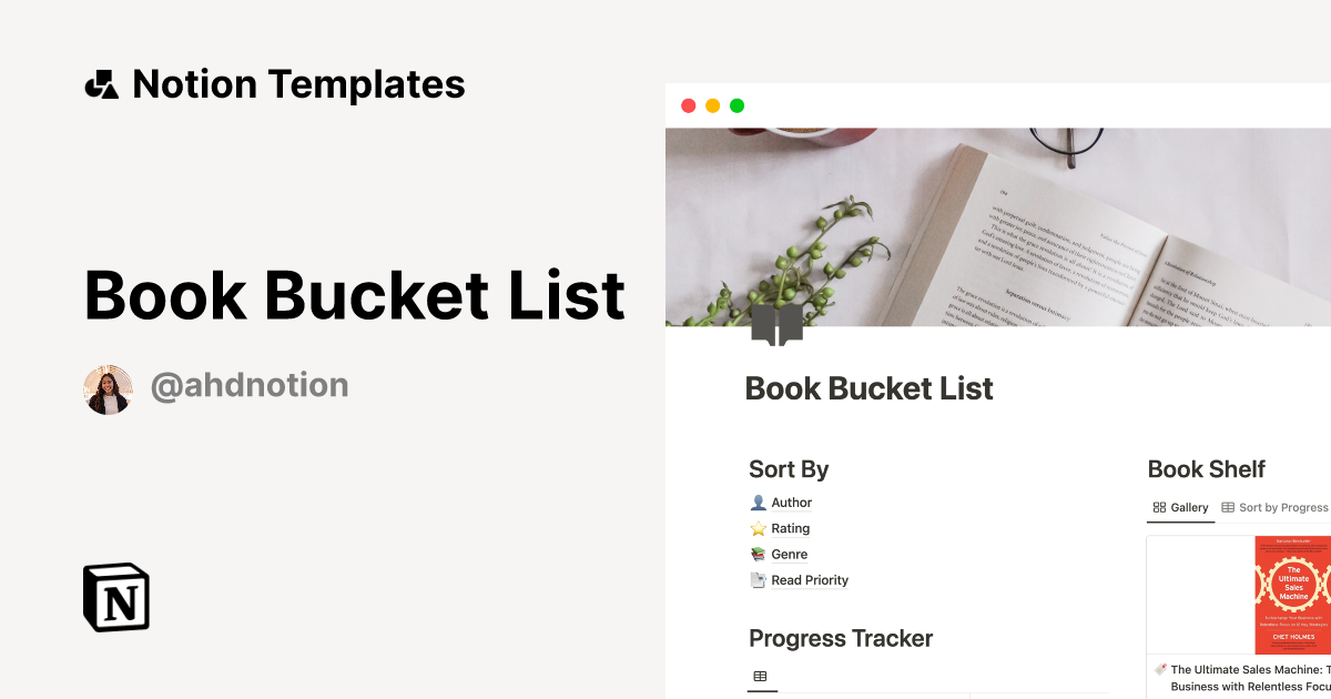 Book Bucket List Template by Anh D | Notion Marketplace