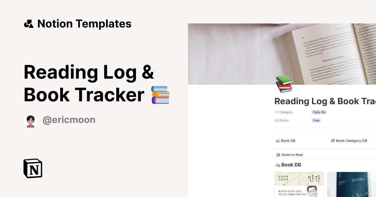 Reading Log & Book Tracker 📚 Template | Notion Marketplace