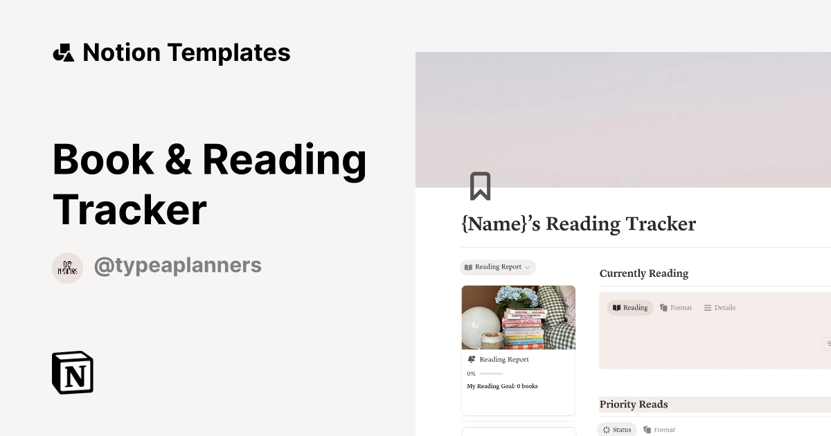 Book & Reading Tracker Template | Notion Marketplace