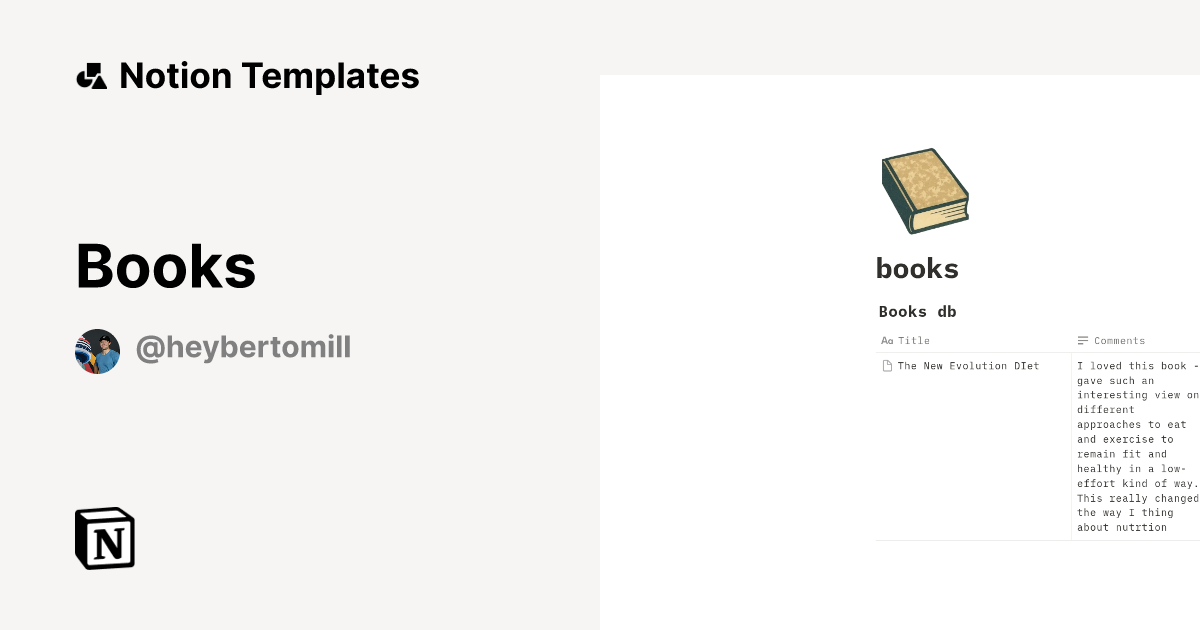 Books Template | Notion Marketplace
