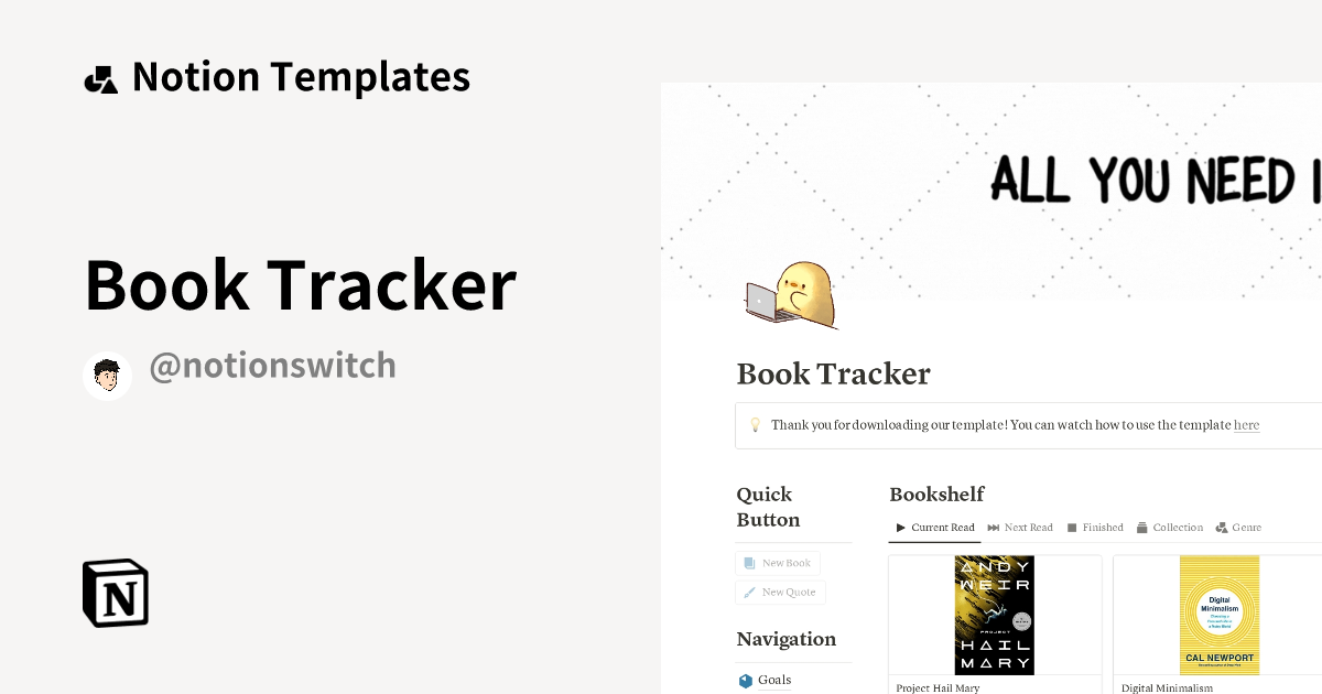 Book Tracker Template | Notion Marketplace