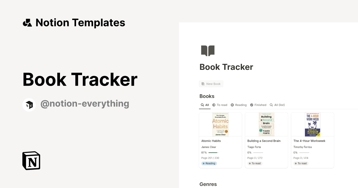 Book Tracker Template | Notion Marketplace