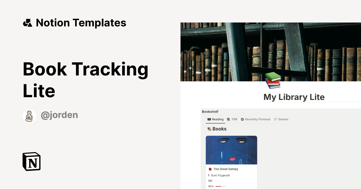Book Tracking Lite Template by jorden | Notion Marketplace