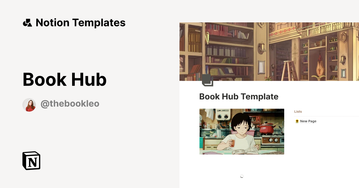 Book Hub Template by The Book Leo | Notion Marketplace