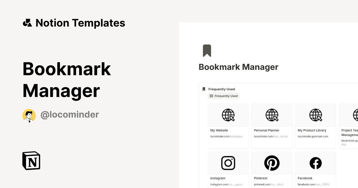 Bookmark Manager Template | Notion Marketplace