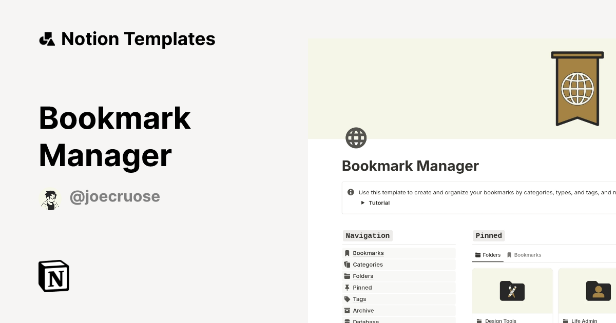 Bookmark Manager Template | Notion Marketplace