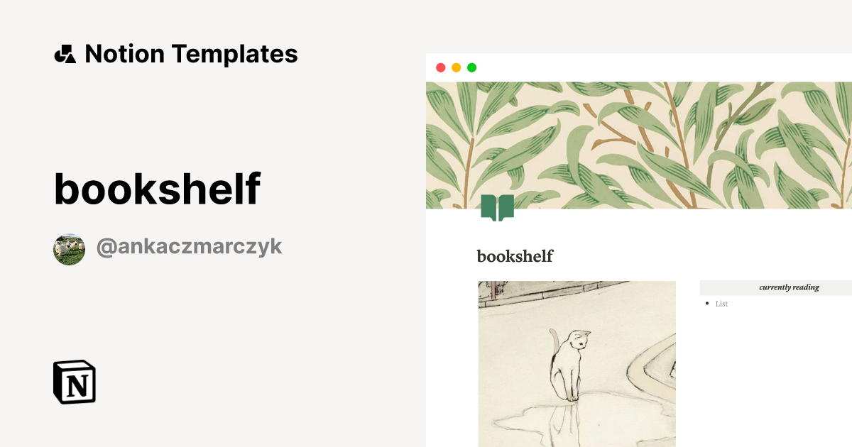 bookshelf Template | Notion Marketplace