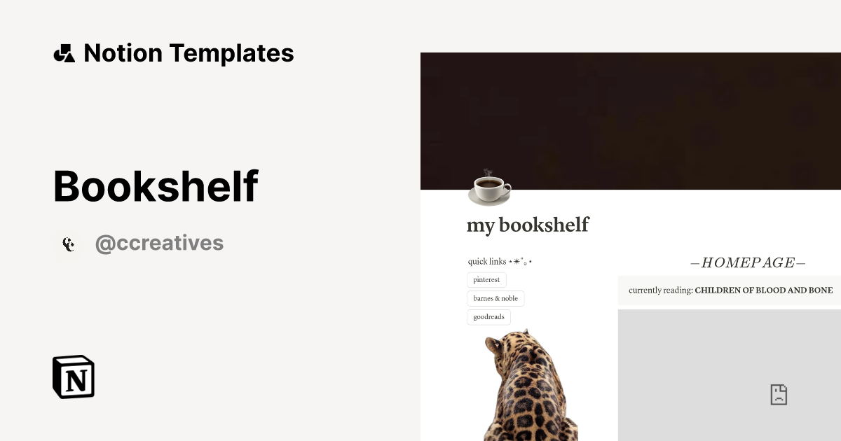 Bookshelf Template | Notion Marketplace
