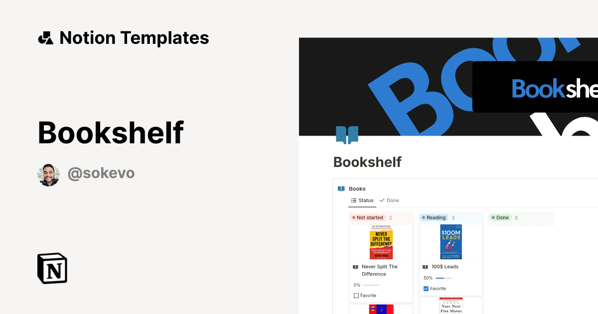 Bookshelf Template | Notion Marketplace