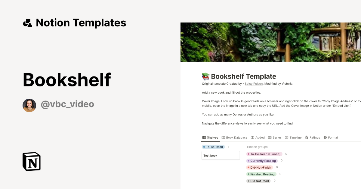 Bookshelf Template | Notion Marketplace