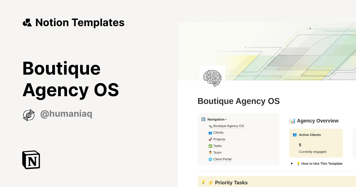 Boutique Agency OS Template | Notion Marketplace