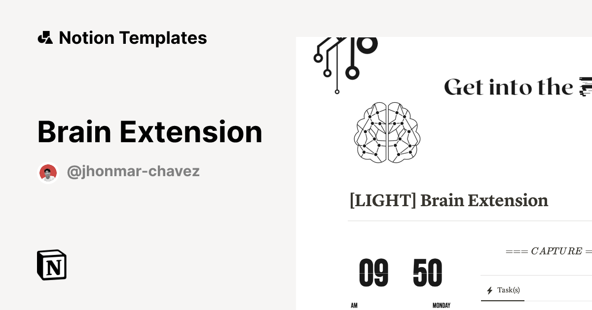 Brain Extension Template by Jhonmar Chavez | Notion Marketplace